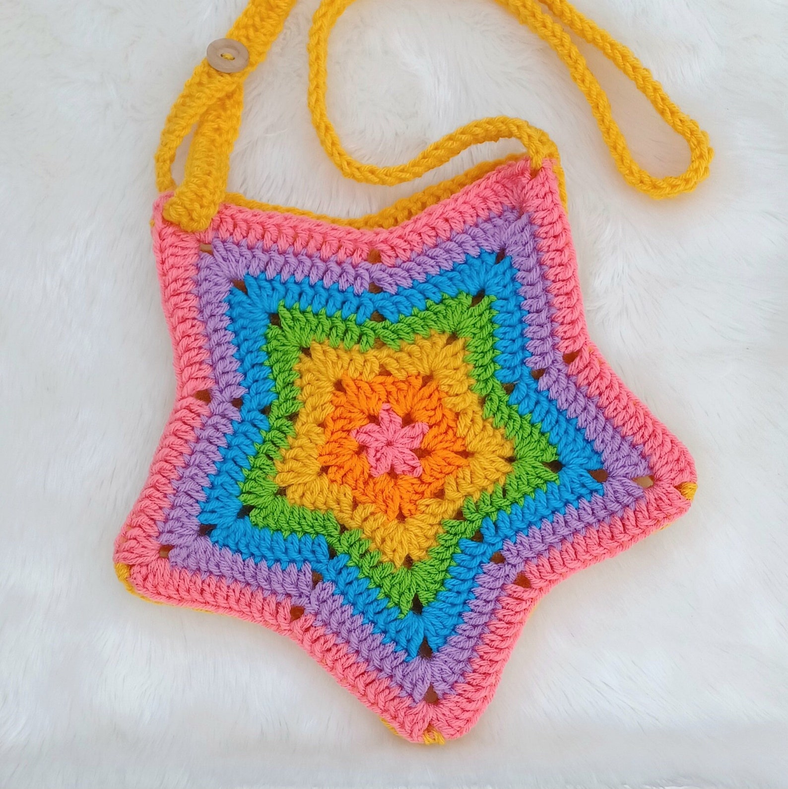 Rainbow Star Purse Digital Crochet Pattern, Instant Download Star Cross ...