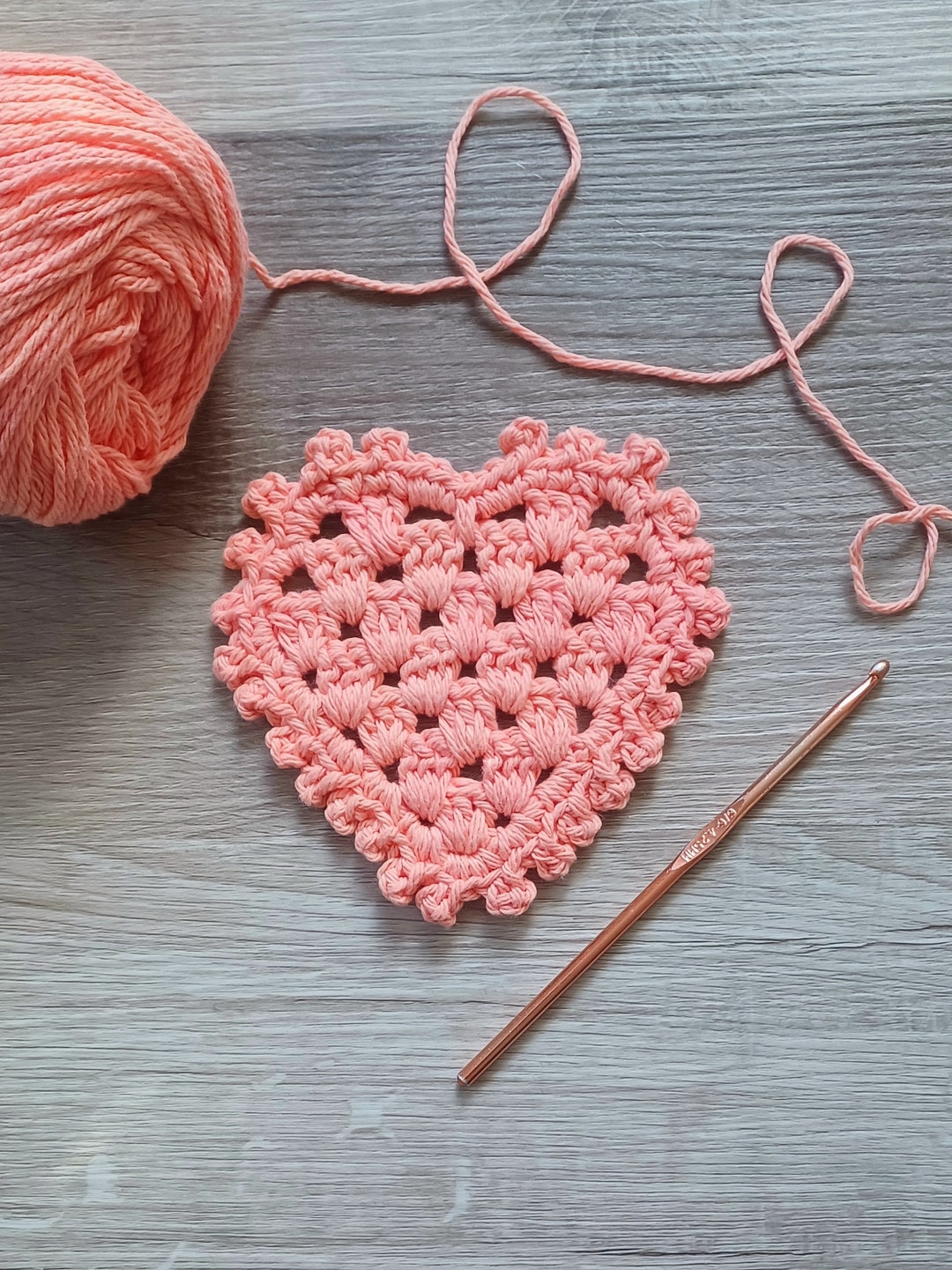 Picot Heart Coaster Digital Crochet Pattern, Instant Download Crochet ...