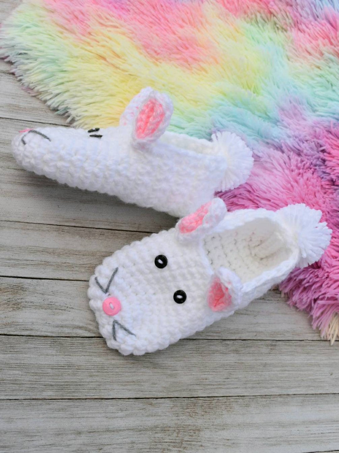 PDF Pattern Youth Bunny Slipper Crochet Pattern, Instant Download Easy ...