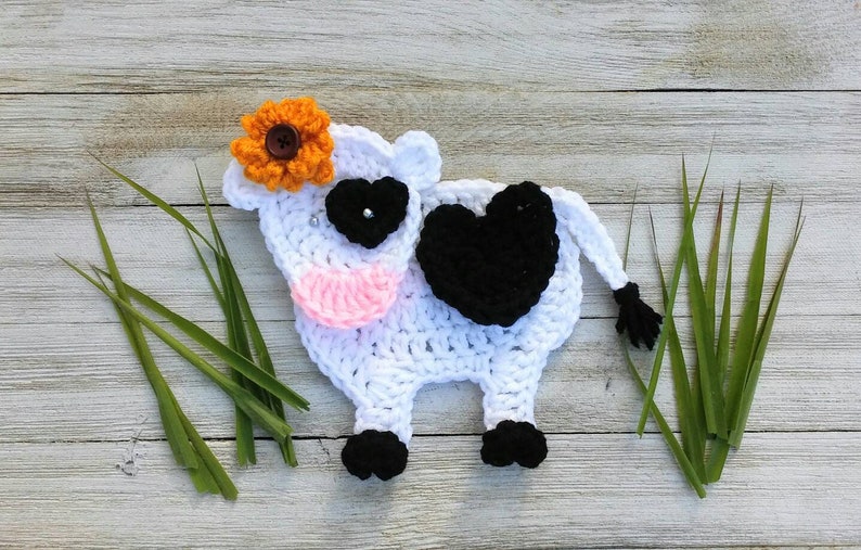Bella Cow Applique Crochet PDF Pattern, Cow Applique, Farm Animal ...
