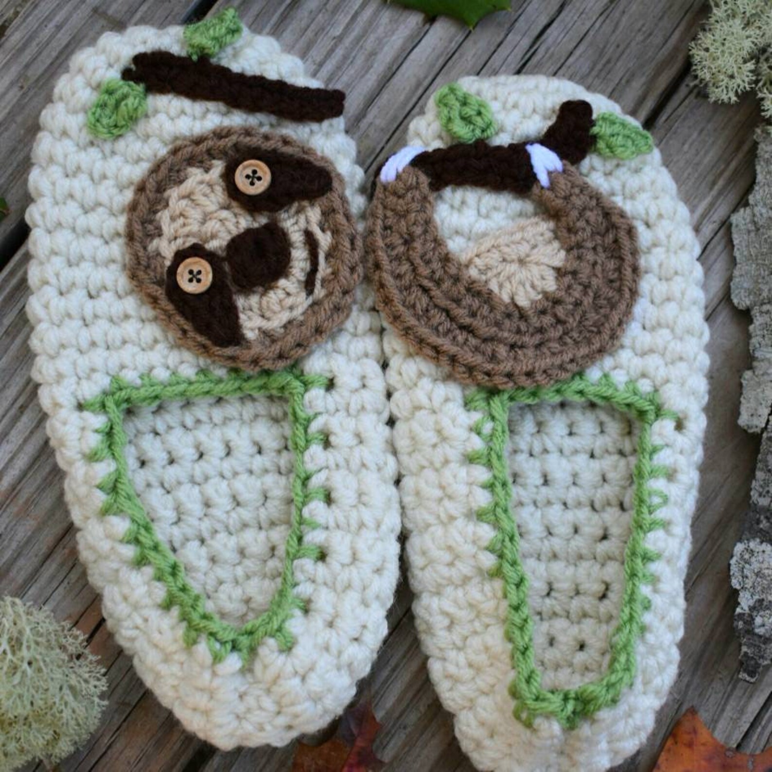 Happy Sloth Crochet Slippers Pattern Handmade Slippers Pdf - Etsy
