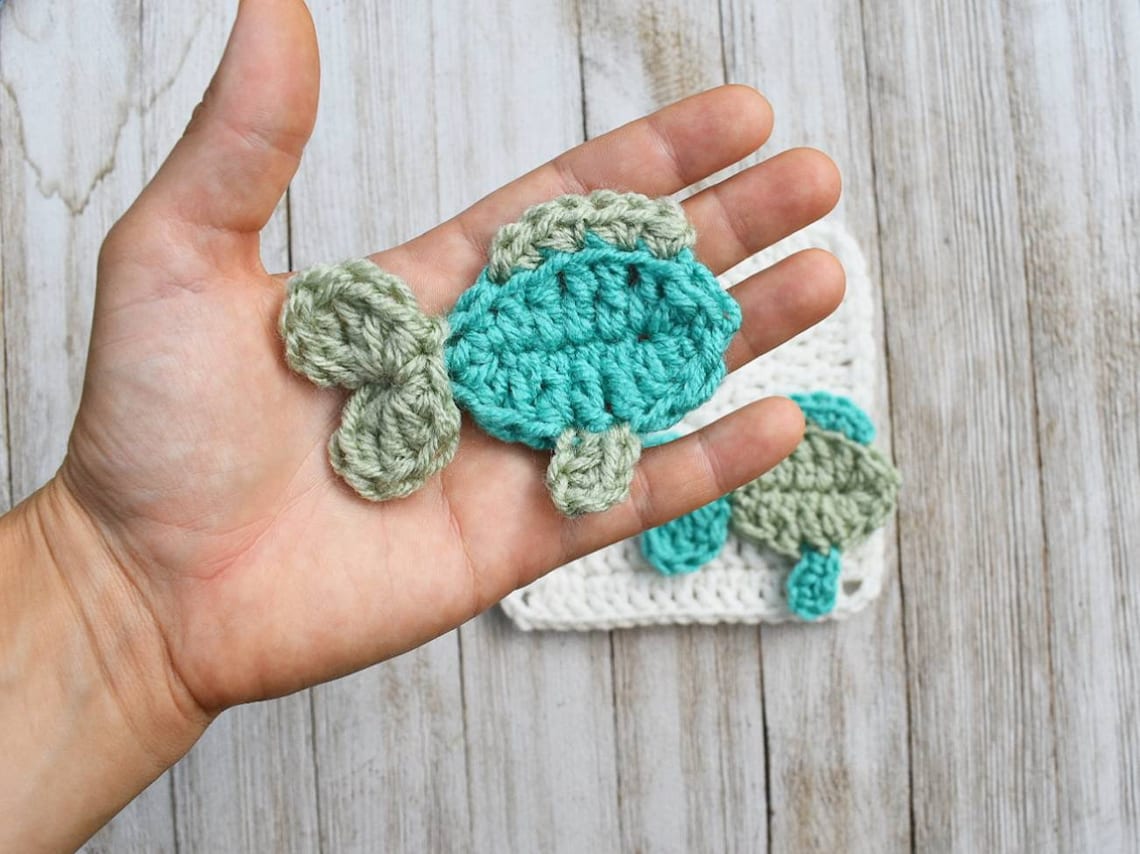 Crochet Fish Applique Digital Pattern Easy Animal Applique | Etsy
