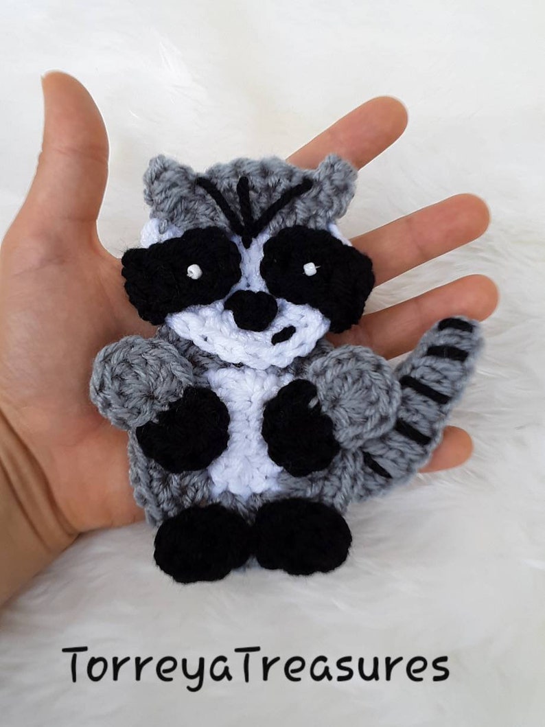 Torrey Raccoon Applique Crochet Pattern Easy Crochet Animal - Etsy
