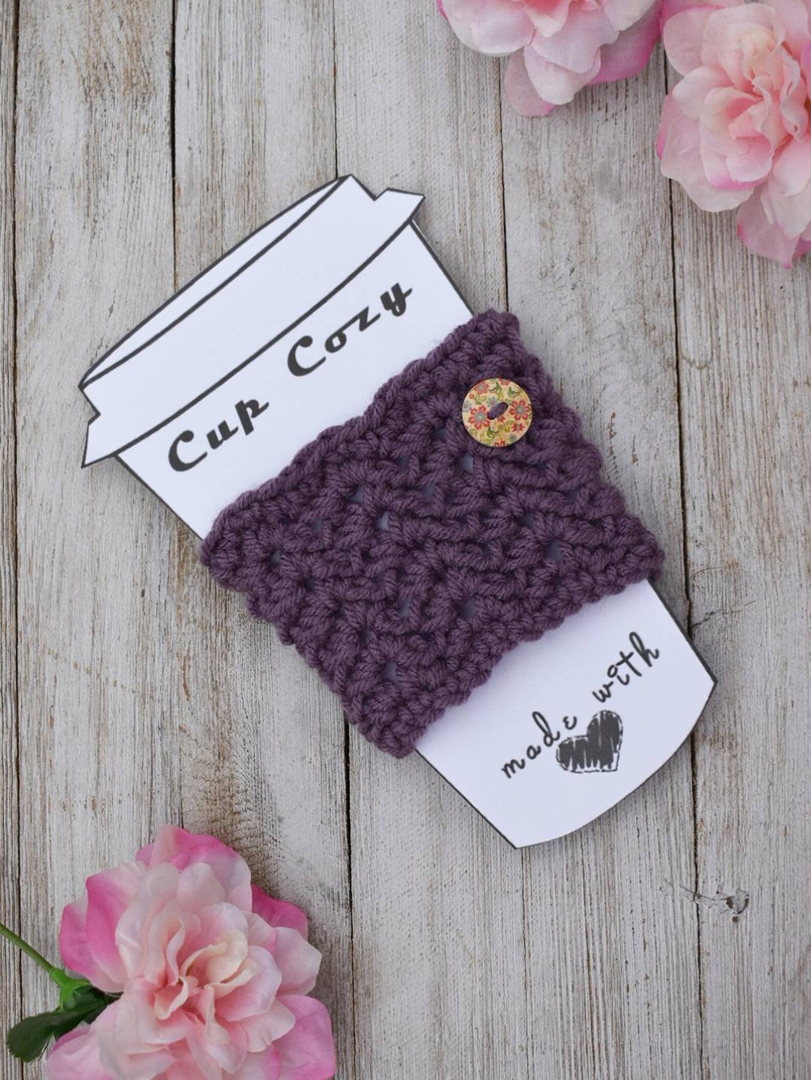 Crochet Pattern Cup Cozie Digital Crochet Pattern Instant - Etsy