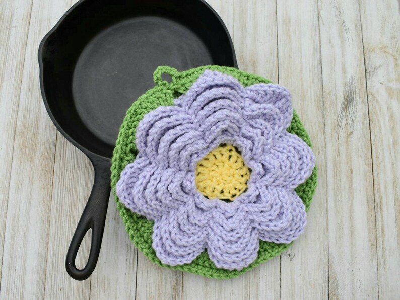Crochet Pattern Flower Potholder Pattern Easy Crochet - Etsy