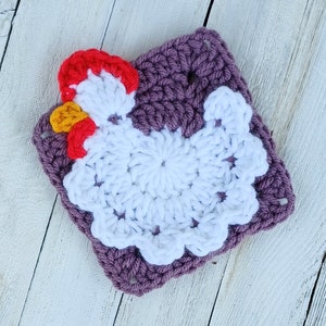 Chicken Granny Square Digital Crochet Pattern, Instant Download Easy ...