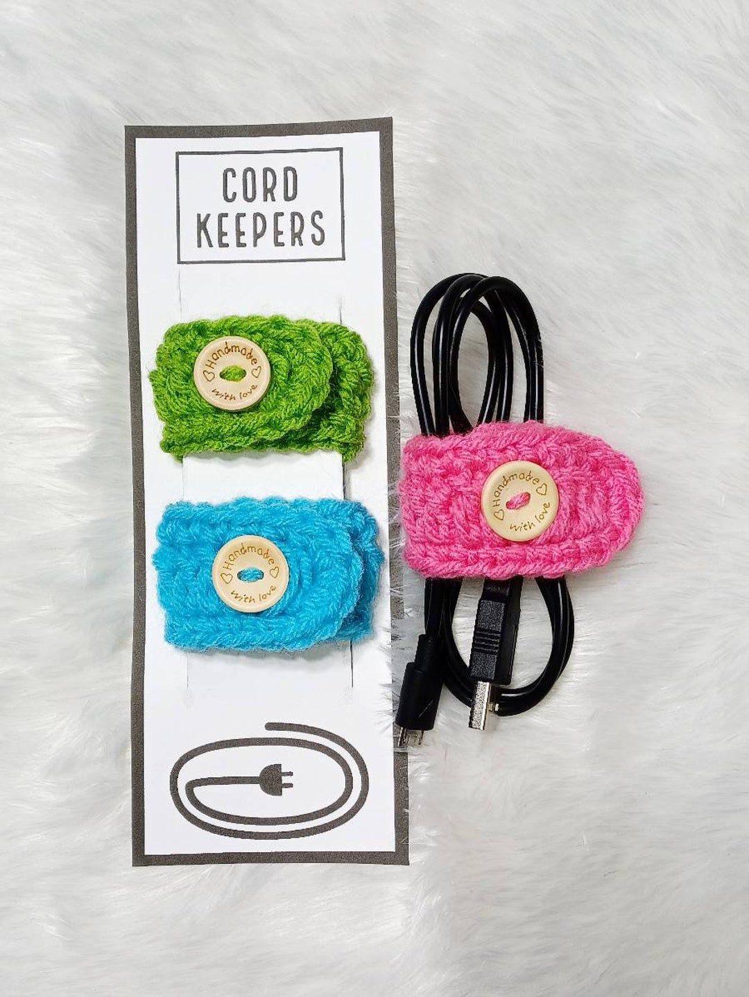Crochet Cord Organizer Pattern, Download Printable Template and Crochet Instructions, Cord ...
