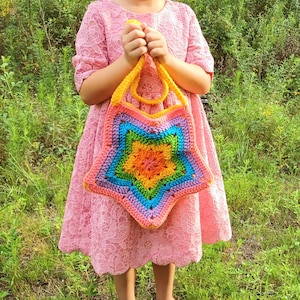 Rainbow Star Purse Digital Crochet Pattern, Instant Download Star Cross ...