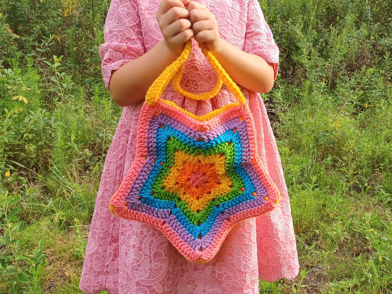 Rainbow Star Purse Digital Crochet Pattern, Instant Download Star Cross ...