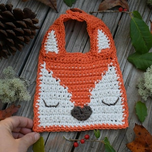 Woodland Fox Baby Bib Crochet Pattern, Pdf Pattern, Drool Bib Pattern ...