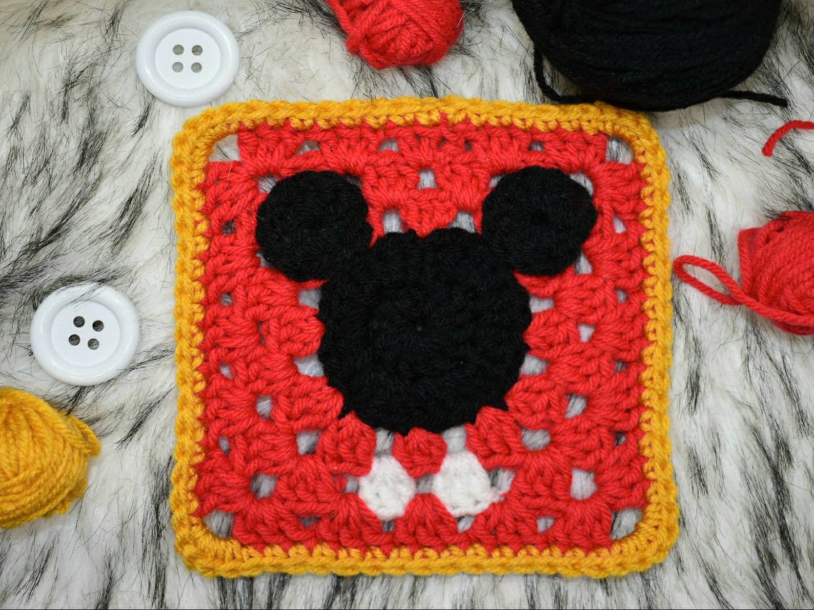 Mouse Ears Granny Square Crochet Pattern, Easy Crochet Pattern, Mouse ...