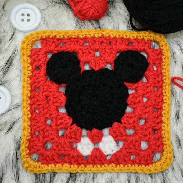 Mickey Mouse Granny Square - Etsy