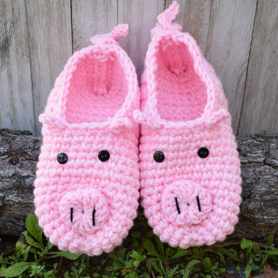 Torreya Piggy Crochet Slippers Pattern, Instant Download PDF Easy ...