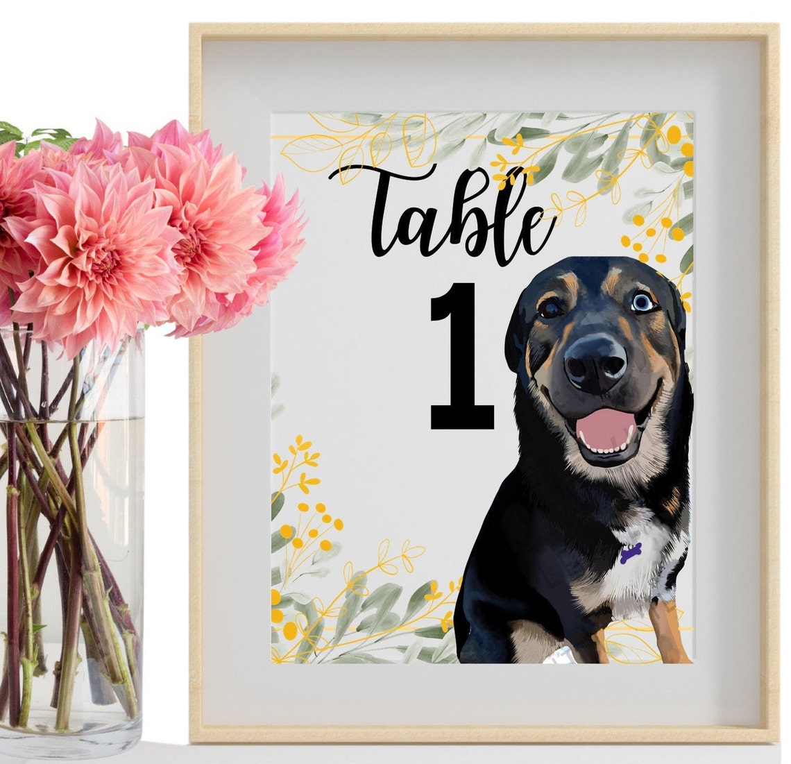 Wedding Table Numbers Printable Table Numbers With Custom Pet | Etsy