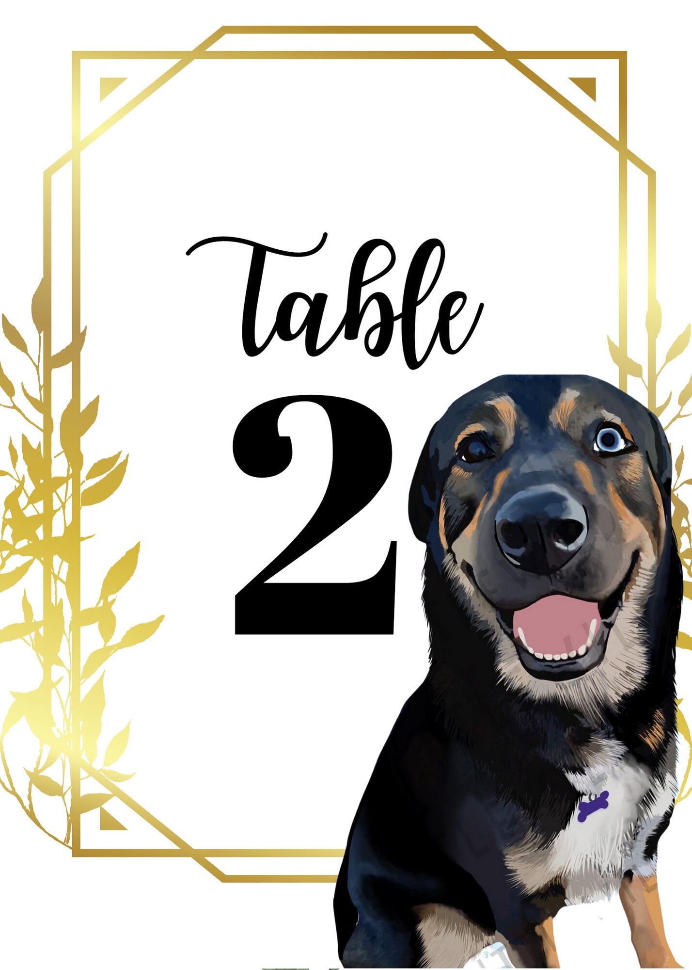 Wedding Table Numbers Printable Table Numbers With Custom Pet | Etsy