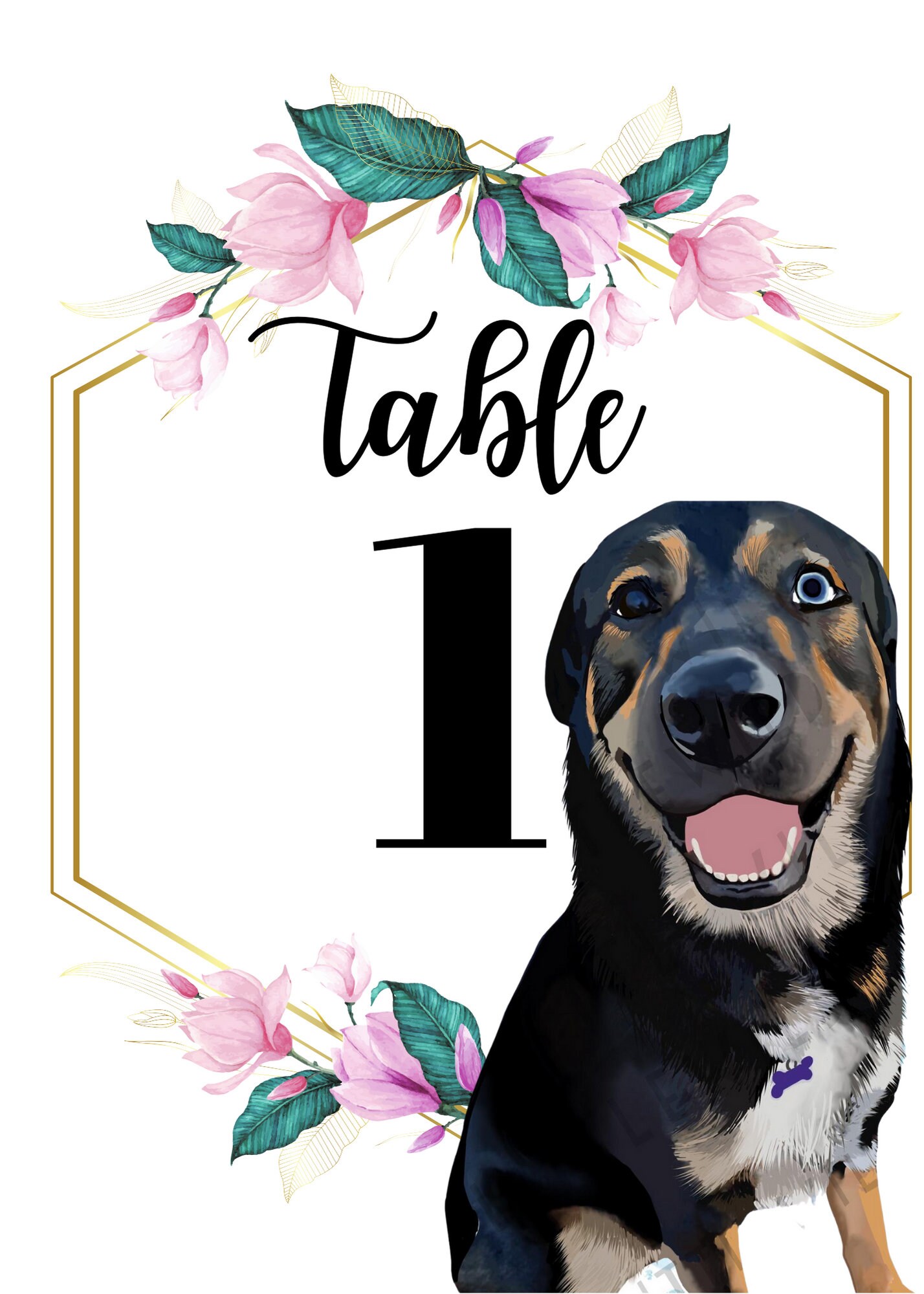 Wedding Table Numbers Printable Table Numbers With Custom Pet | Etsy