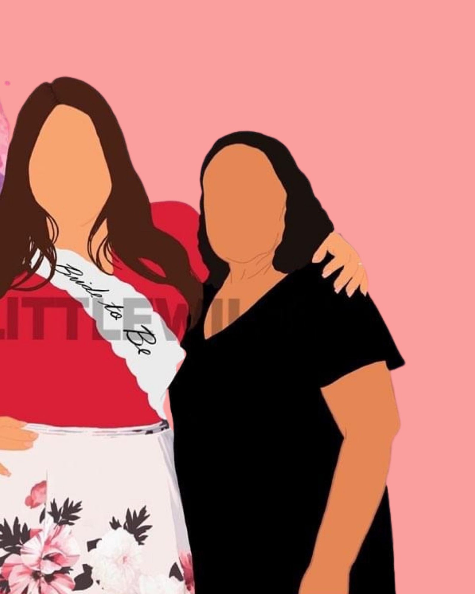 Custom Hand drawn Faceless Digital Portraits - Minimalistic - Etsy.de