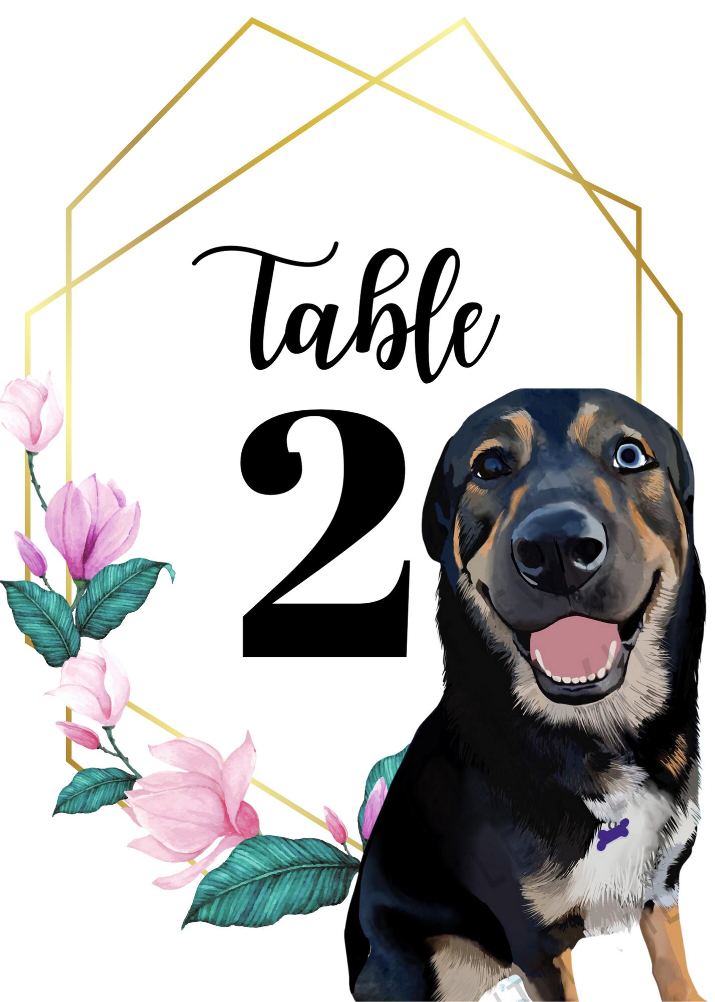 Wedding Table Numbers Printable Table Numbers With Custom Pet | Etsy