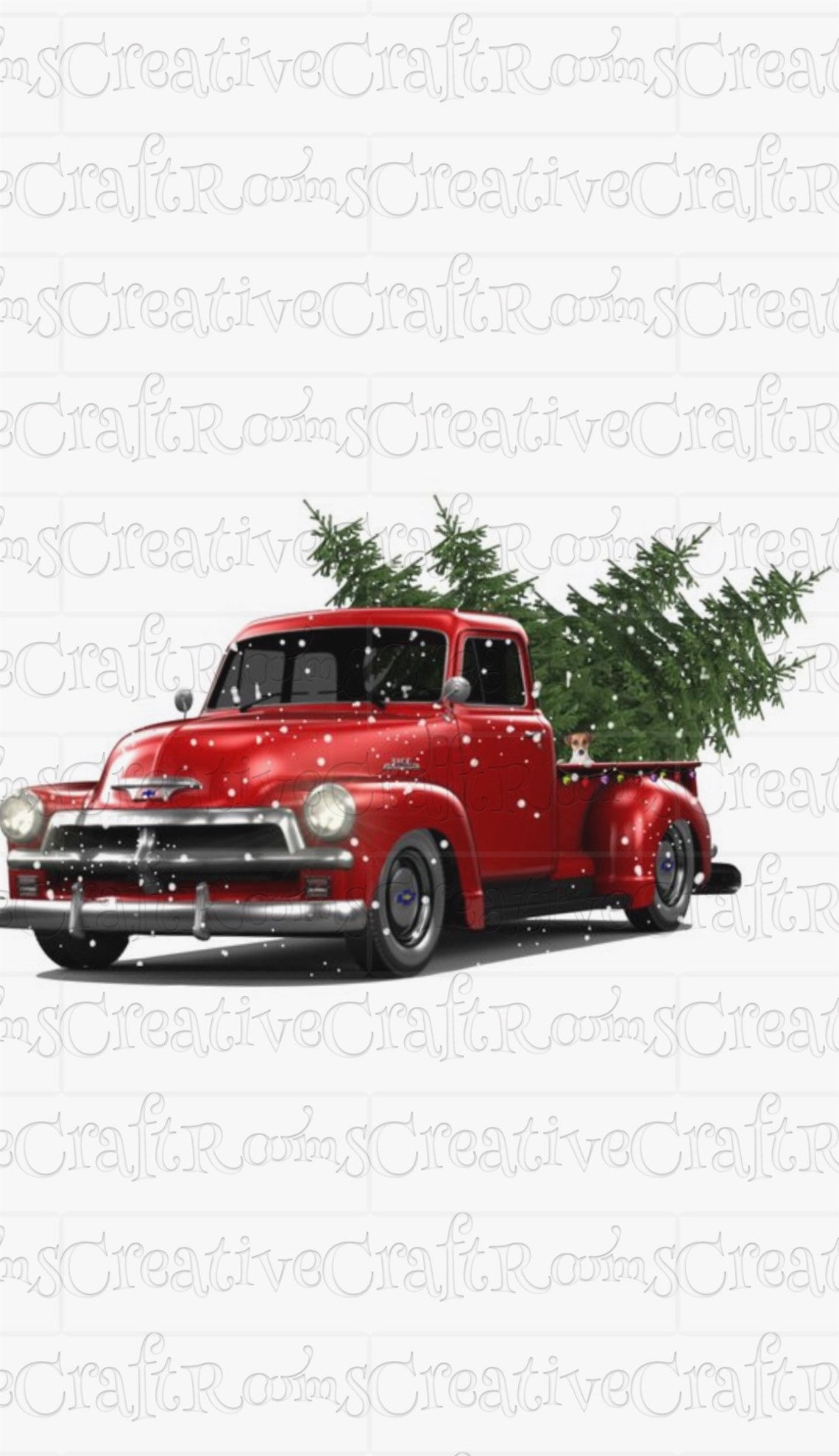 Red Truck With Christmas Trees Instant Download for - Etsy