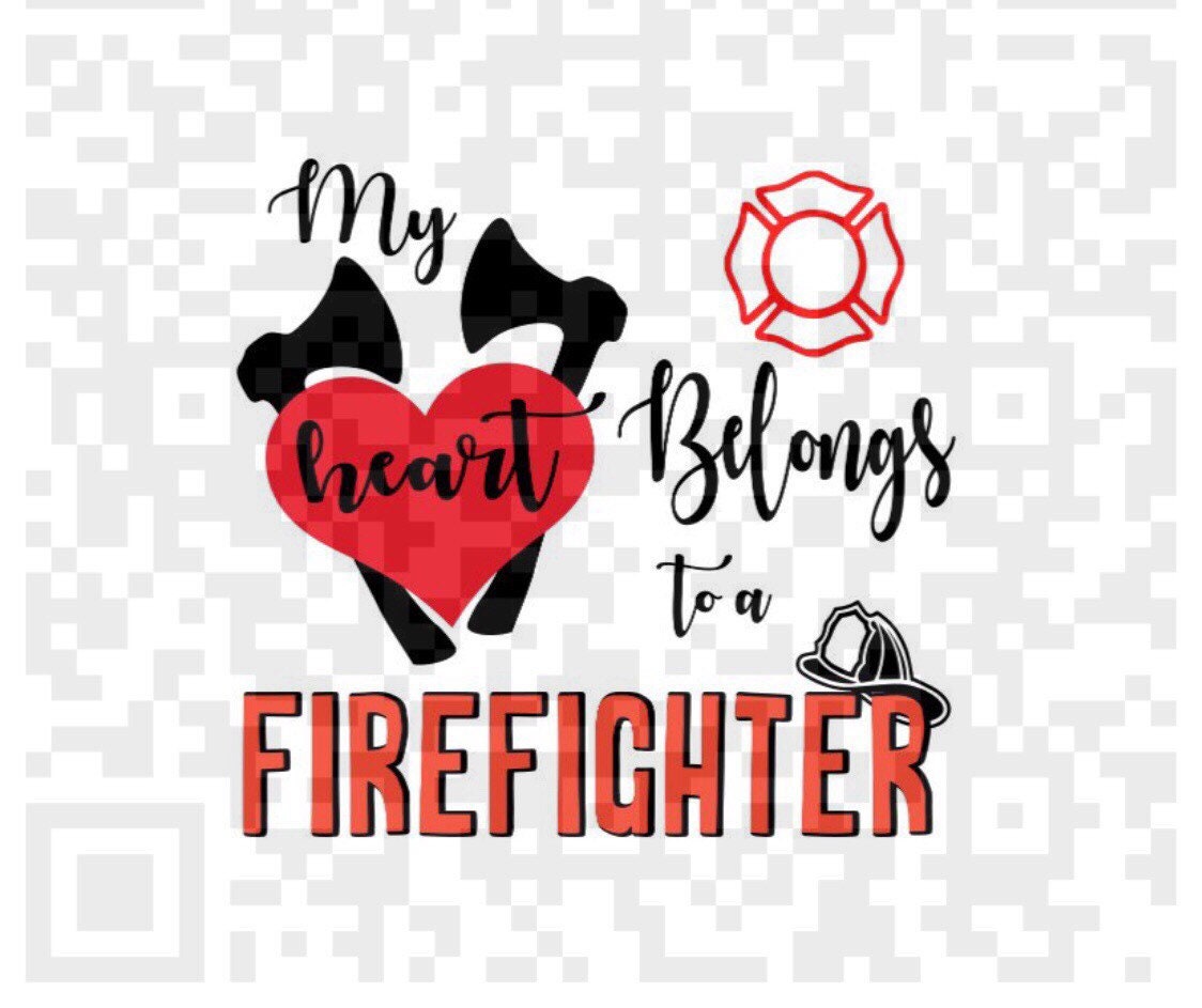 My Heart Belongs to a Firefighter Png Instant Download for Sublimation ...