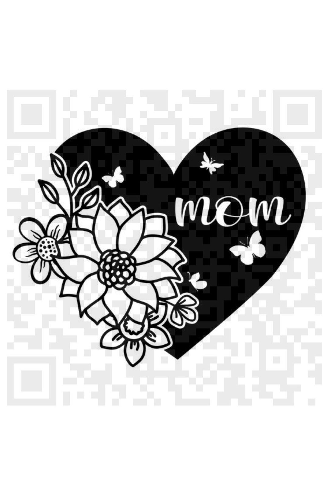 Mom Heart With Flowers PNG and Svg, Mom Heart Svg, Mom and Flowers Svg ...