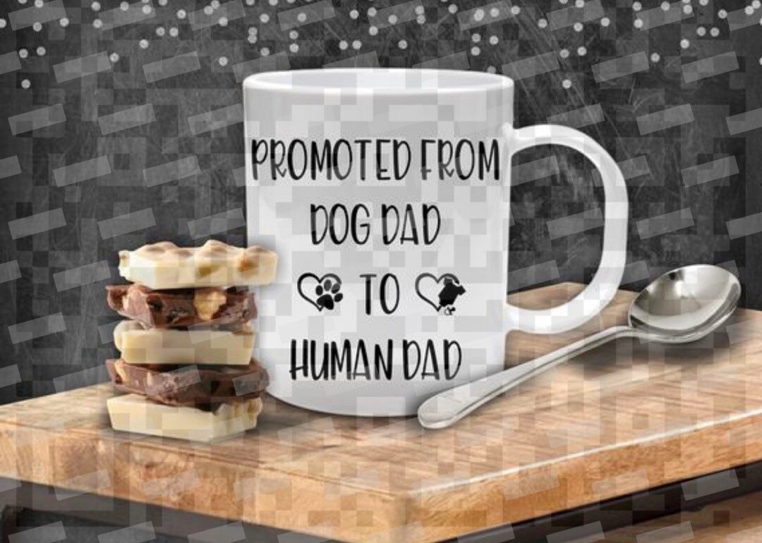 Promoted From Dog Dad to Human Dad PNG and Svg, Dog Dad Svg, New Dad ...