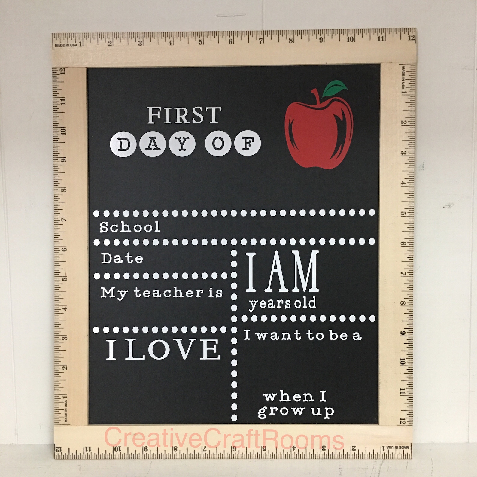 Personalized My First Day of School Ruler Framed Chalkboard - Etsy