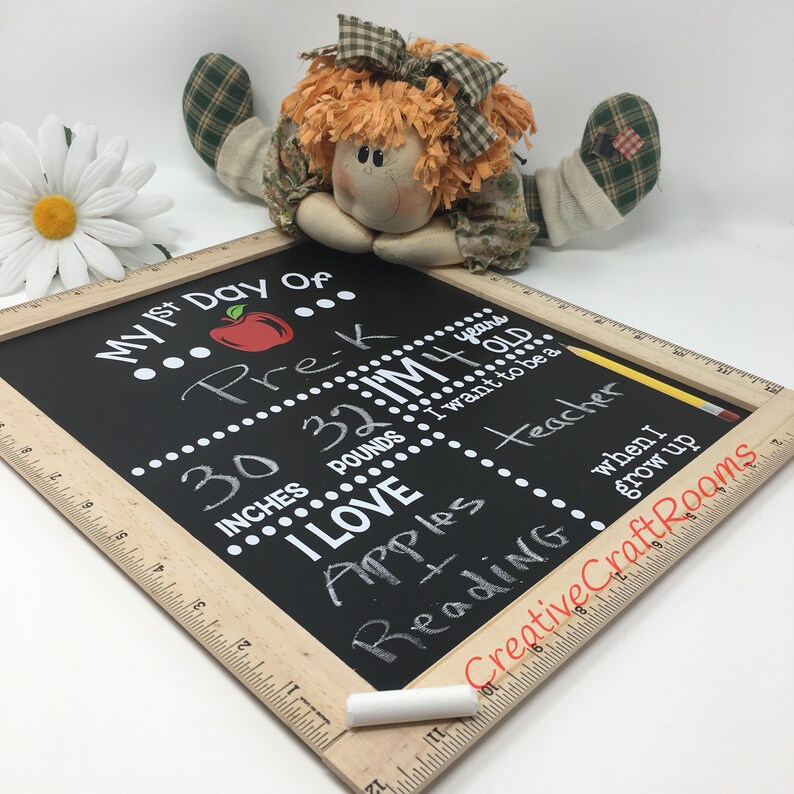 First Day of School Reusable Chalkboard Sign | Etsy