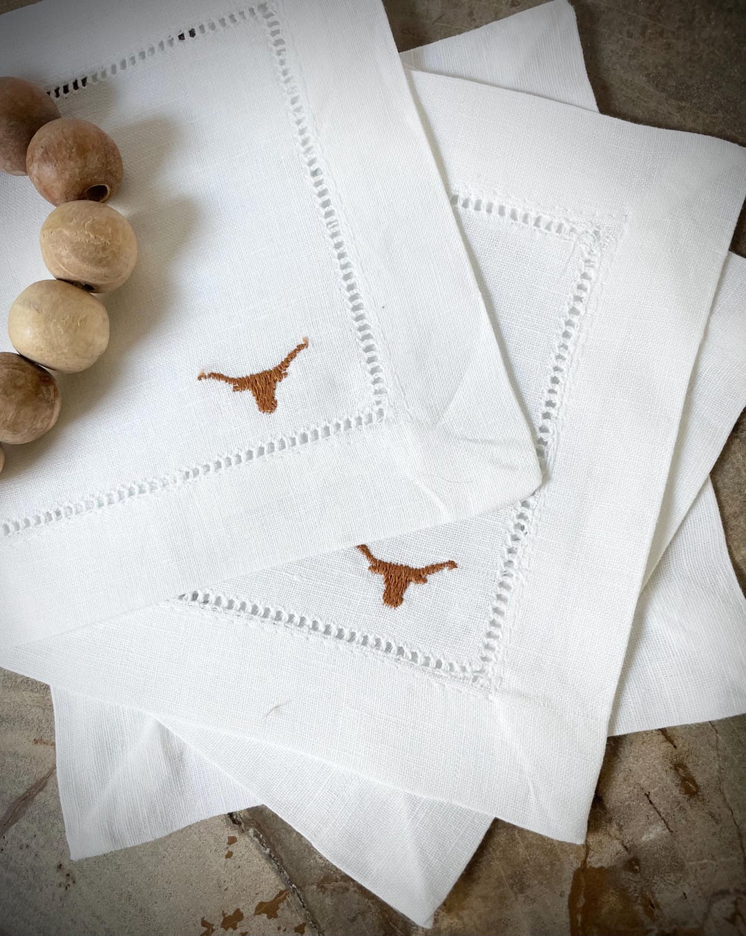 Texas Longhorns Cocktail Napkins - Embroidered UT Game Day Decor - Set ...