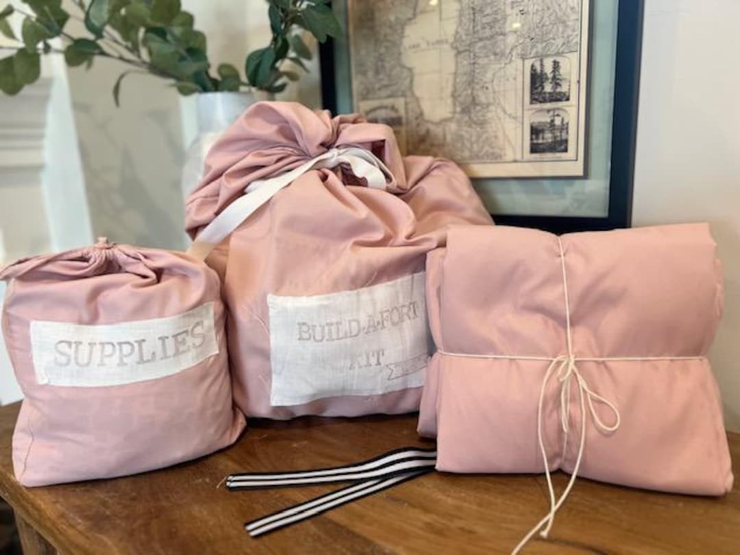 Build-a-fort Kit | PINK With BLACK & WHITE Ties - Etsy