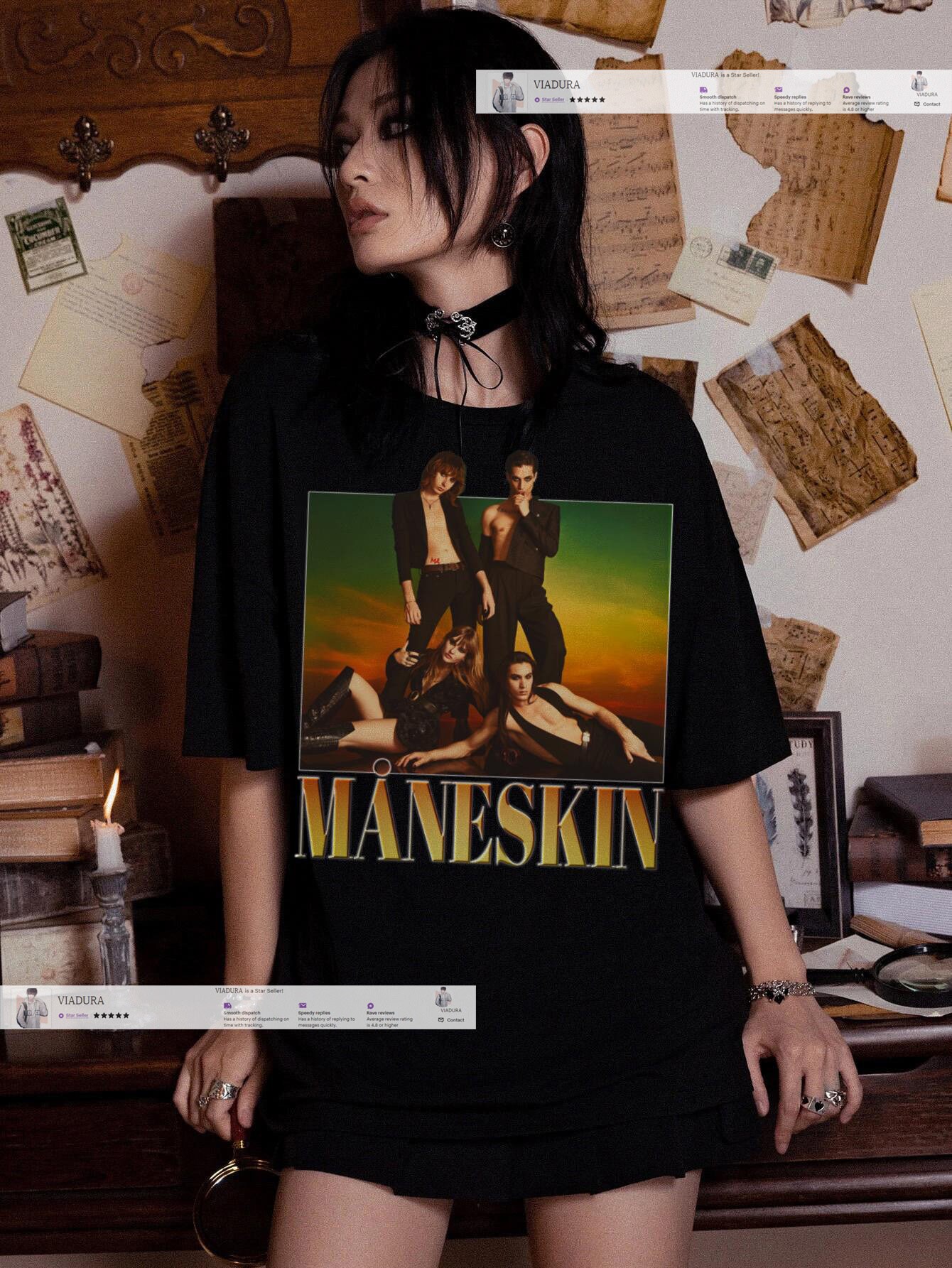 Maneskin Vintage Glam Rock Classic Unisex T-shirt, Maneskin, Mneskin ...