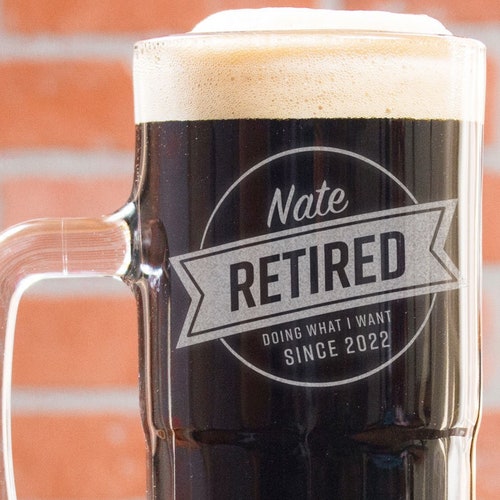 Retirement Beer Mug Personalized Retirement Mug Custom - Etsy