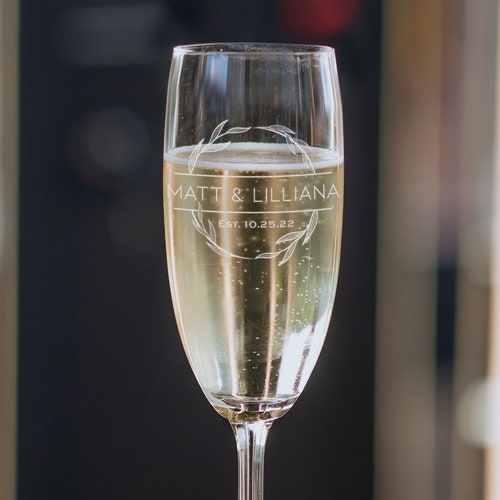 Monogram Wedding Toasting Flutes Personalized Toasting - Etsy