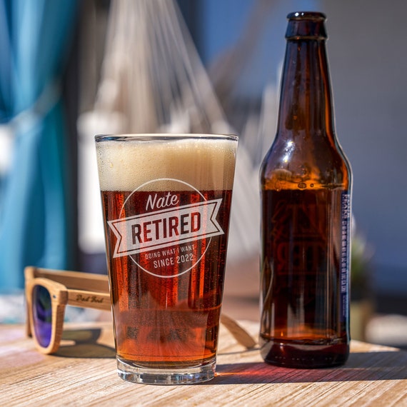 Personalized Retirement Beer Glass Retirement Gift Custom - Etsy