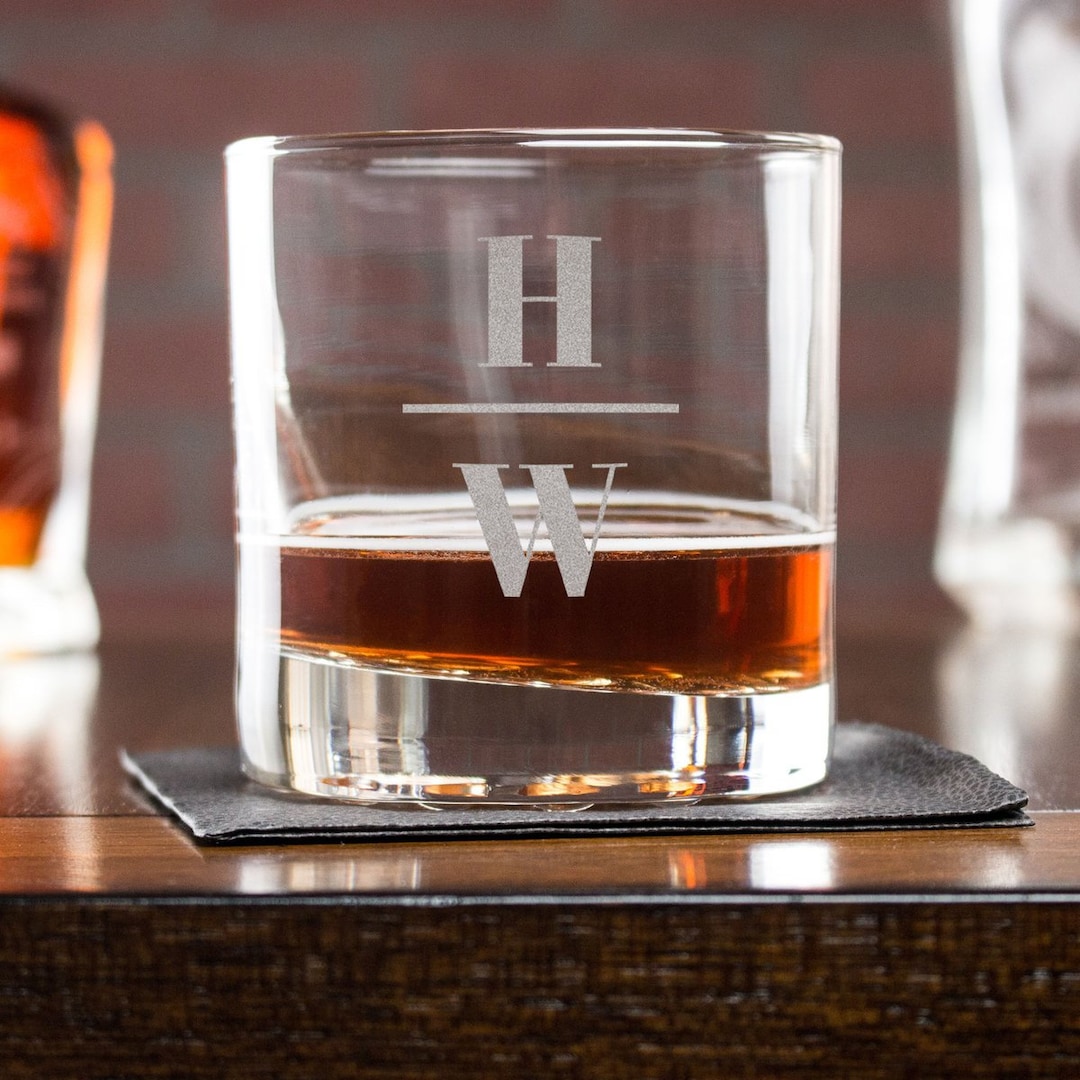 Initial Whiskey Glasses - Personalized Etched Whiskey Glass ...