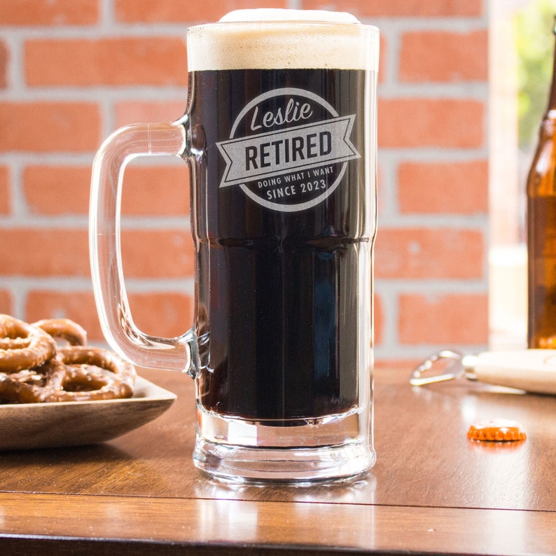 Retirement Beer Mug Personalized Retirement Mug Custom - Etsy