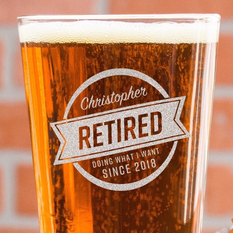 Personalized Retirement Beer Glass Retirement Gift Custom - Etsy