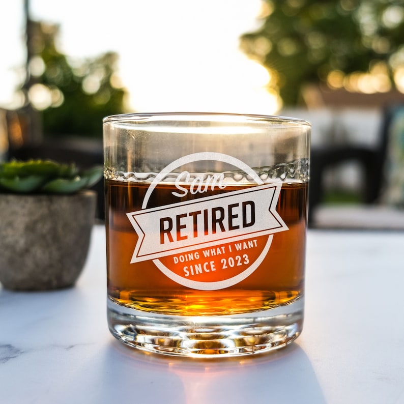 Personalized Retirement Whiskey Glass Retirement Present - Etsy
