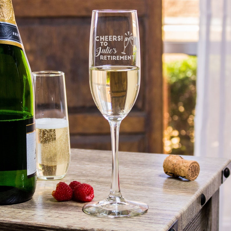 Retirement Champagne Flute - Retirement Gifts for Women, Retired ...