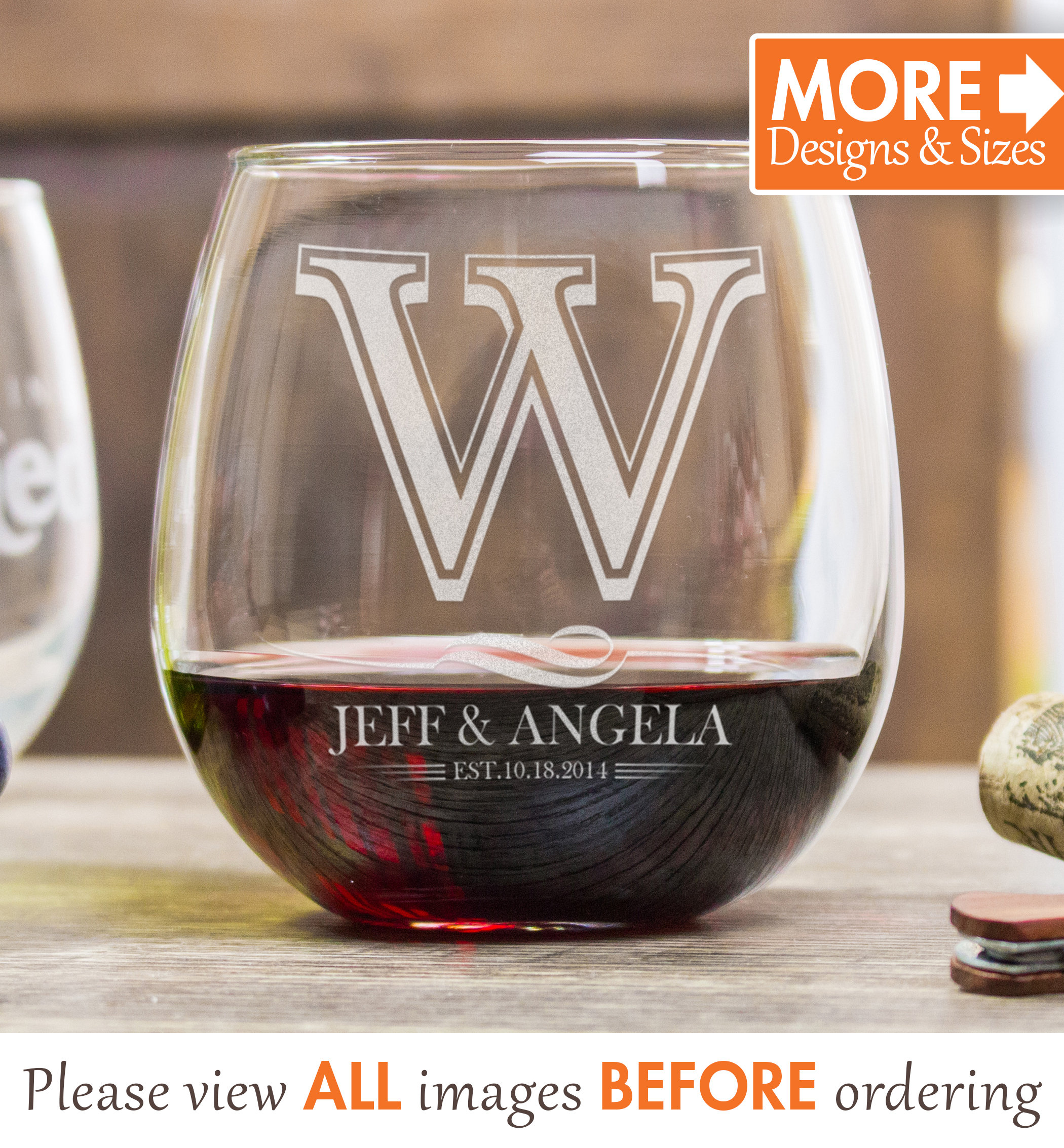 Wine Glasses Personalized Wedding Gifts For Couple Stemless | Etsy