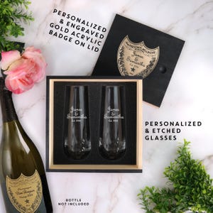 Custom Dom Perignon Gift Set - Engraved Gift Box & Champagne Glasses ...