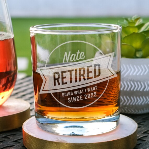 Personalized Retirement Whiskey Glass Retirement Present - Etsy