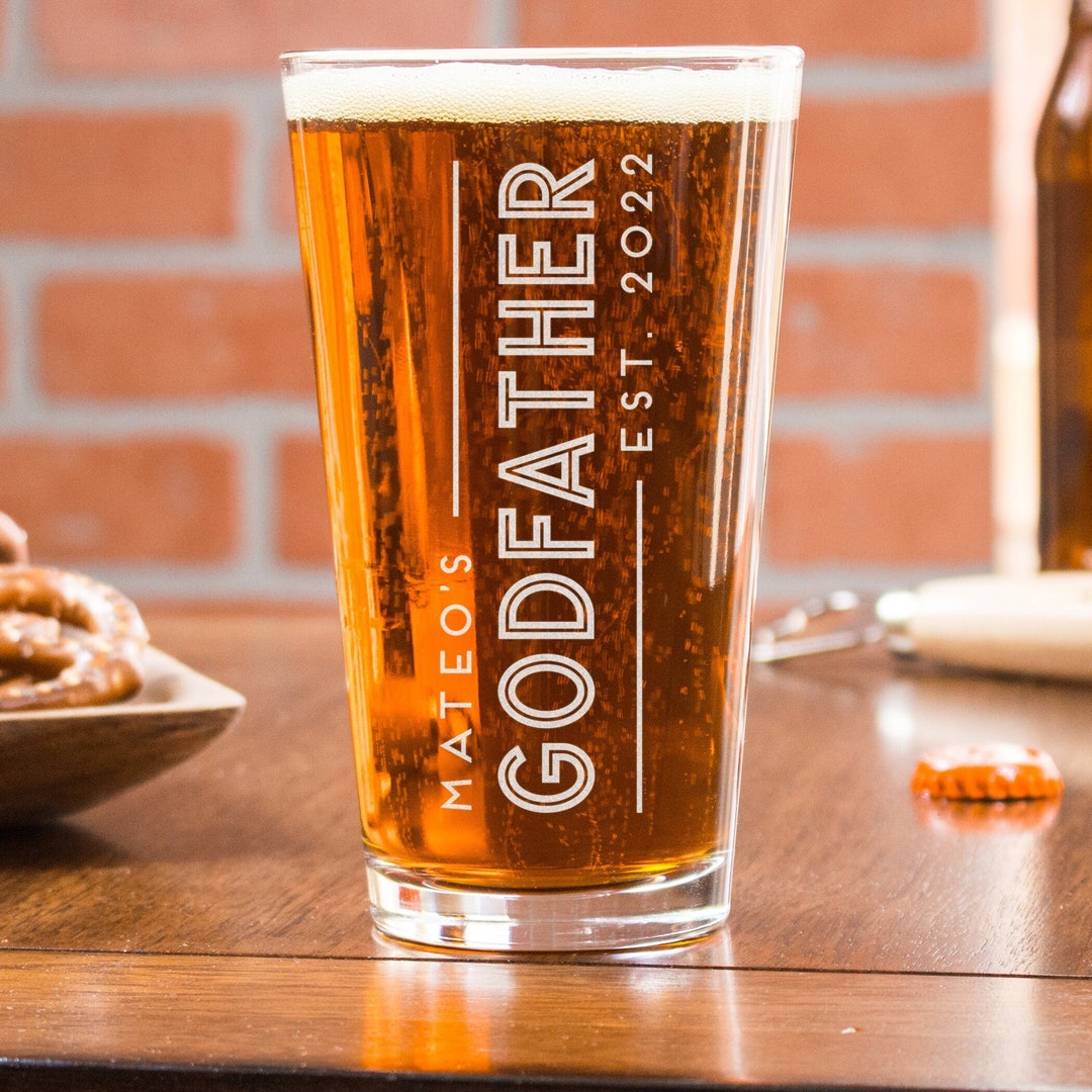 Personalized Godfather Beer Glass - Engraved Pint Glass, Godfather ...