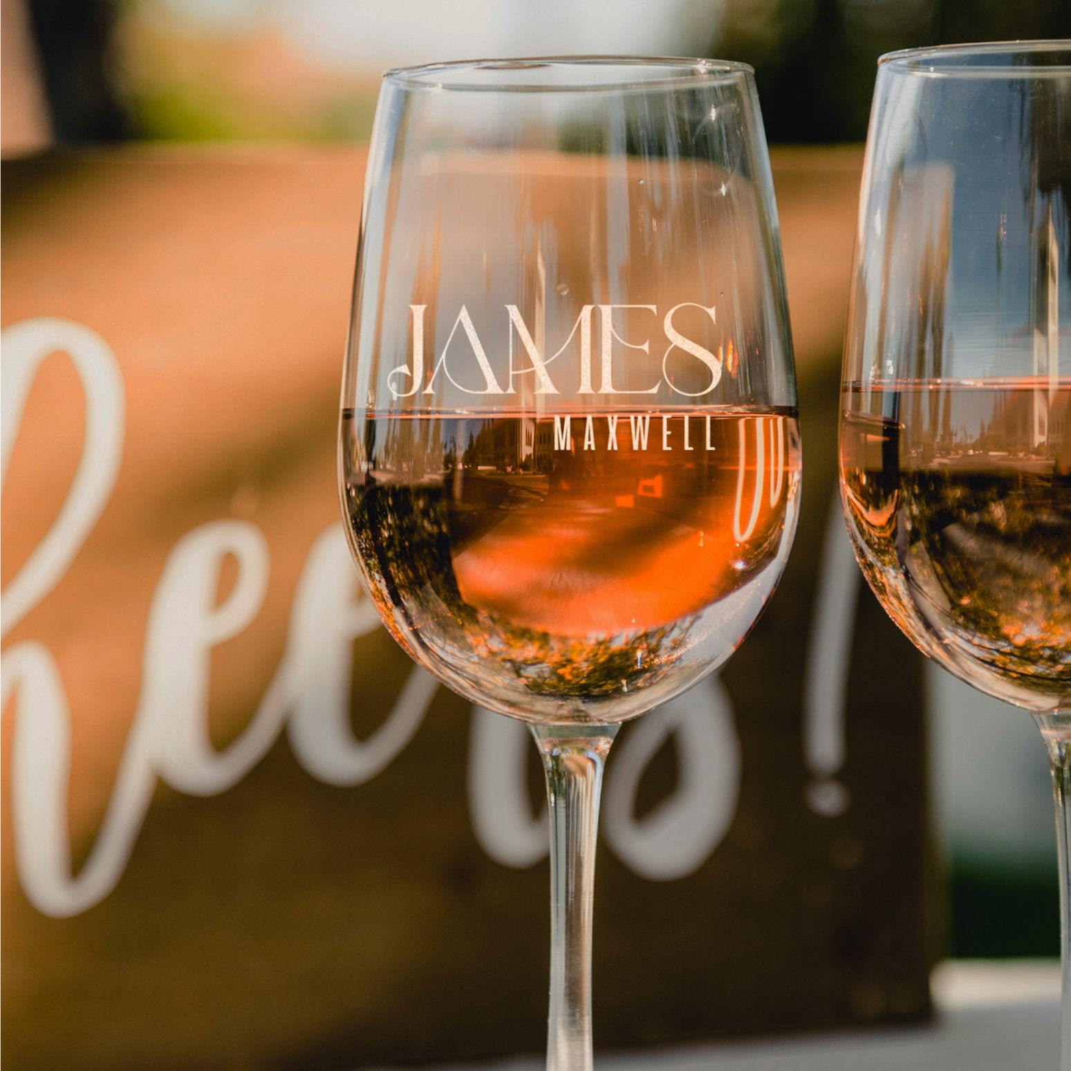 Custom Name Wine Glasses Etched Glass Personalized with Any | Etsy