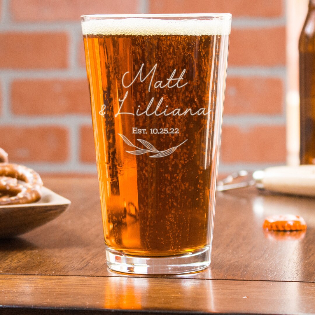 Personalized Pint Glass - Personalized Wedding Glasses, Engagement ...