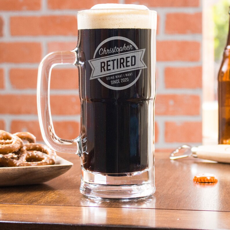 Retirement Beer Mug Personalized Retirement Mug Custom | Etsy