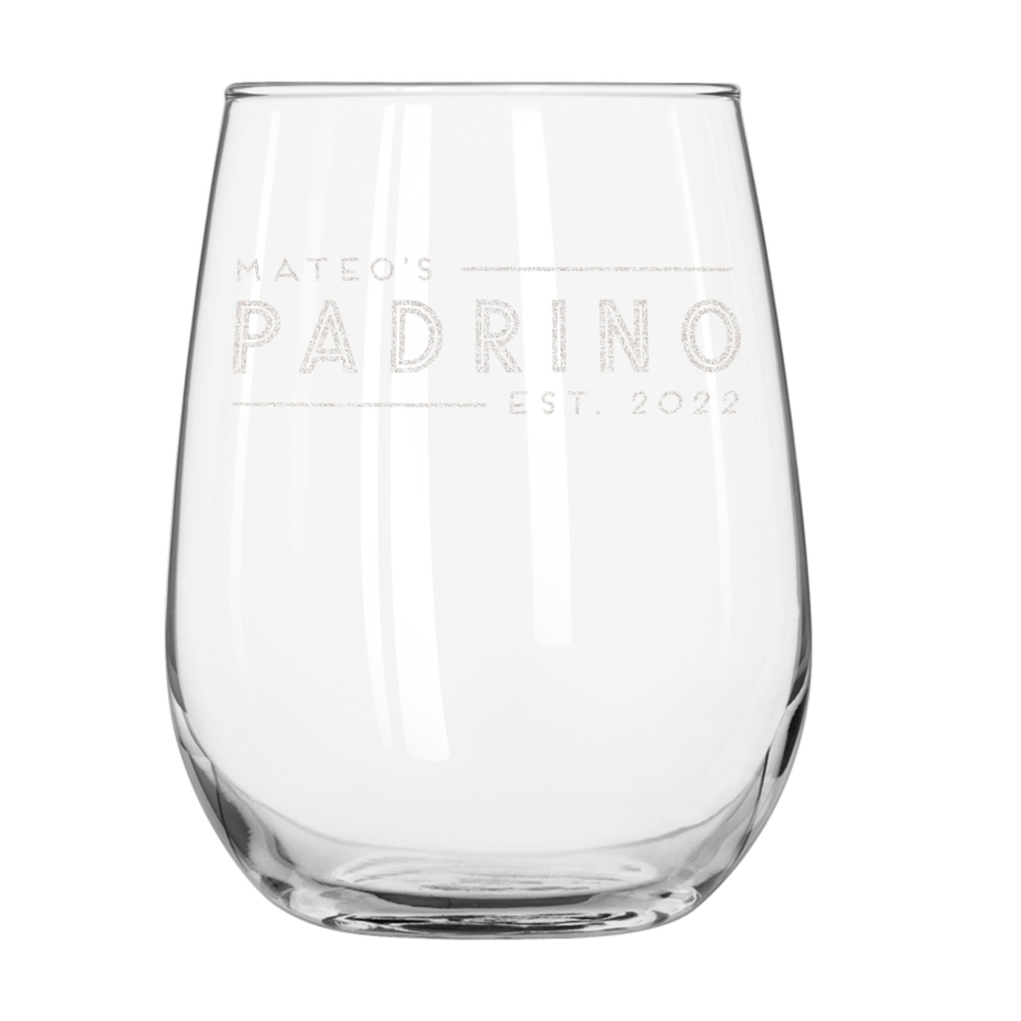 Personalized Padrino Wine Glass, Padrino Stemless Wine Glass, Regalo ...