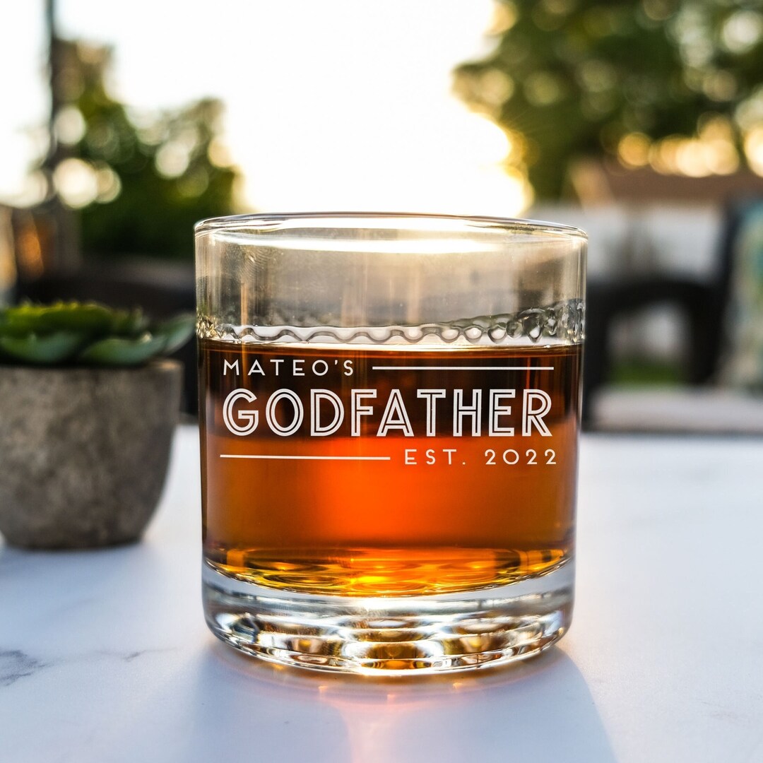 Personalized Godfather Whiskey Glass | Engraved Cocktail Glass ...