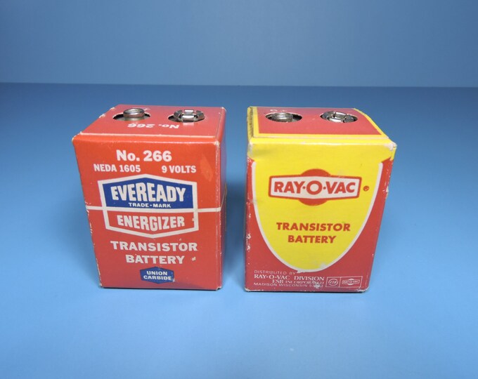 Vintage Eveready No. 266 & Ray-o-vac No. 1605 - 9 Volt Transistor Radio ...