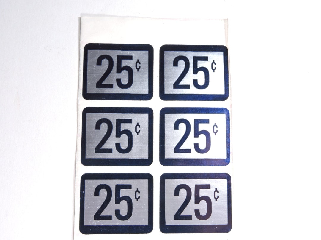 Qty 6 Vintage Pinball & Arcade Coin Door 25 Cent Price Labels - Etsy